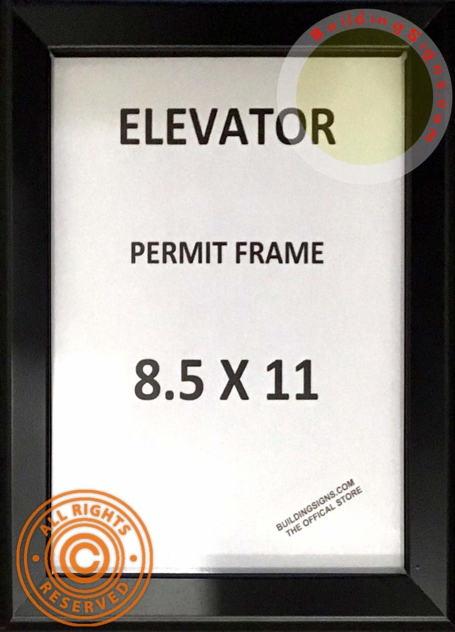 Elevator Permit FRAME (Black, Heavy Duty - Aluminum)