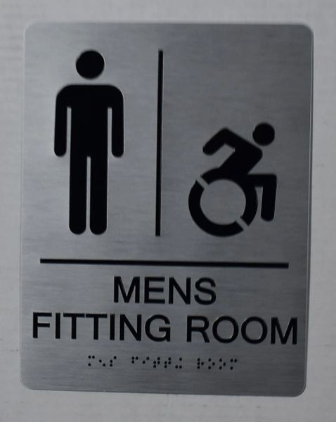 Men's accessible Fitting Room Sign with Tactile Text and Braille Sign ...