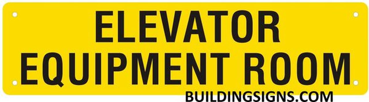 Elevator Equipment Room Sign (Yellow, Reflective, Aluminium)