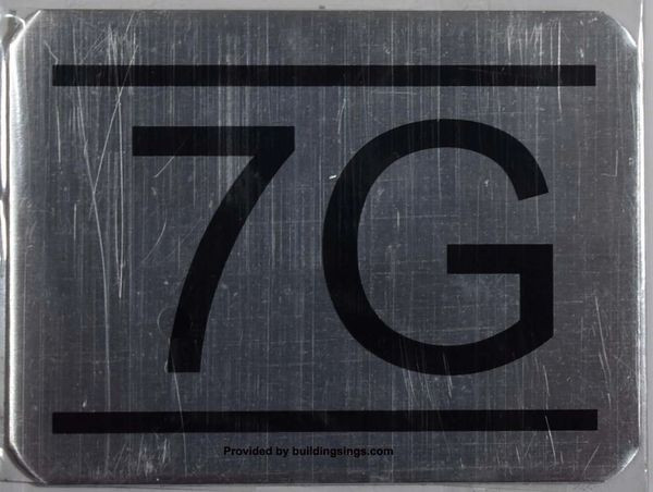 APARTMENT NUMBER SIGN 7G
