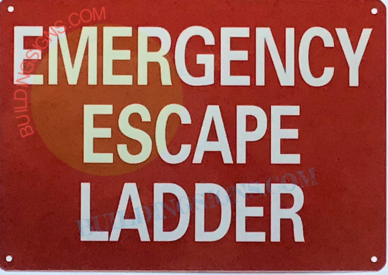 EMERGENCY ESCAPE LADDER SIGN
