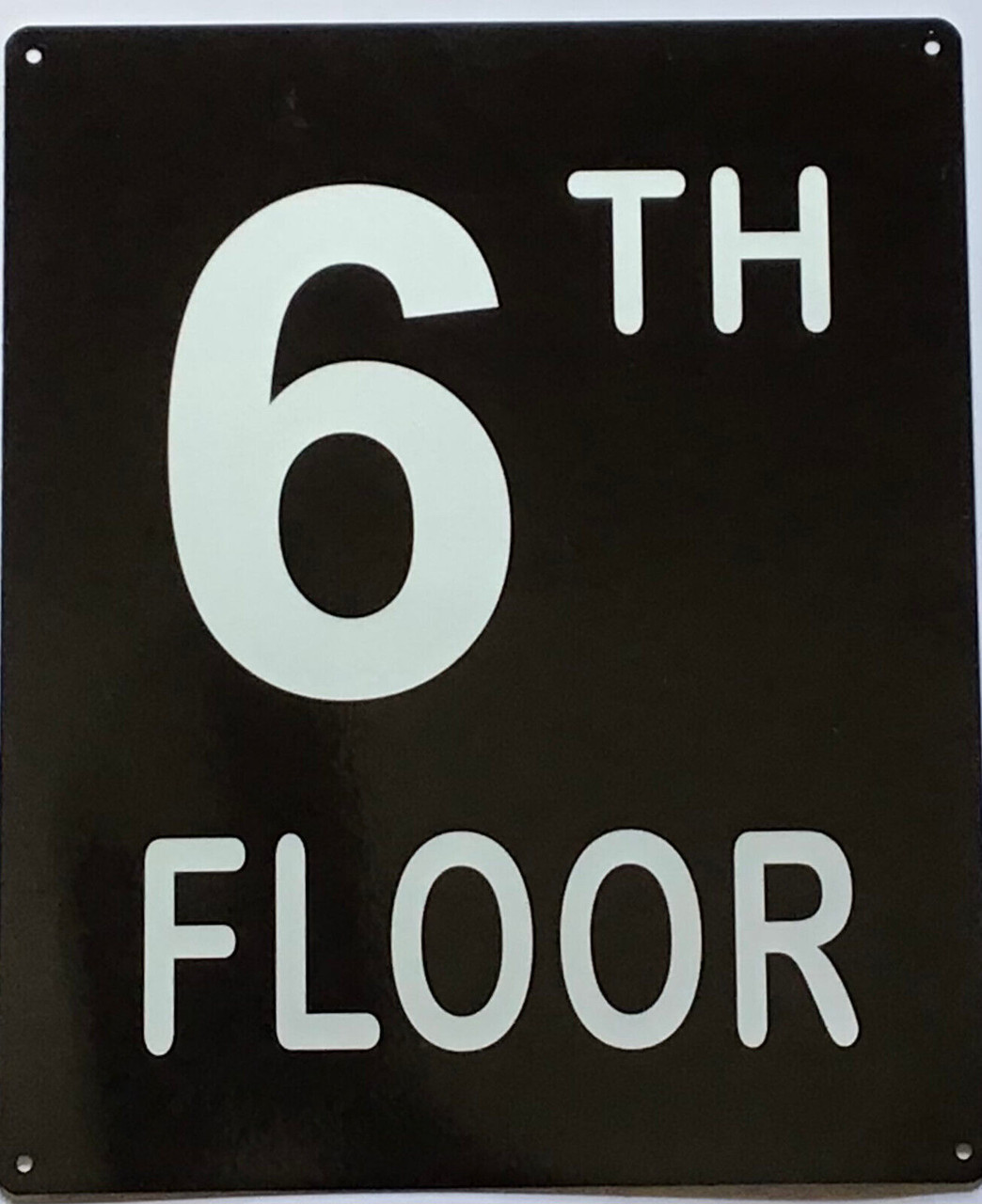 6TH FLOOR SIGN (10X12,Black Aluminum) - HPDSIGNS.NYC