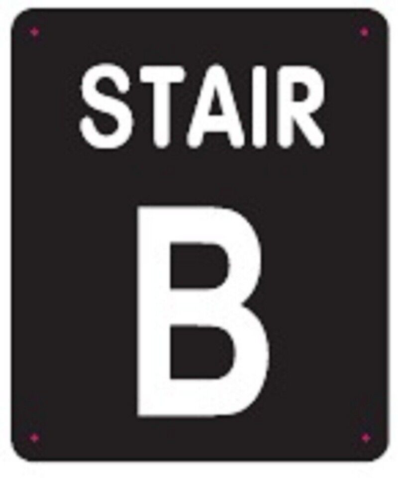 STAIR B SIGN (10X12,Black Aluminum) - HPDSIGNS.NYC