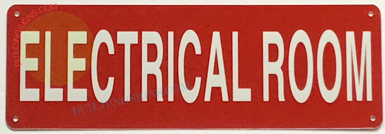 ELECTRICAL ROOM SIGN (4x12,RED,ALUMINUM) - HPDSIGNS.NYC
