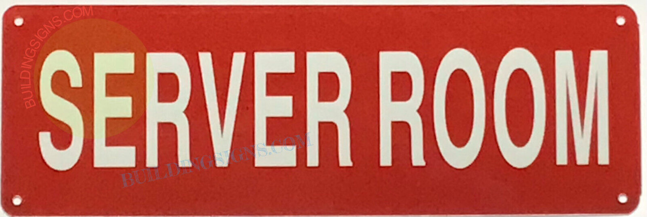 SERVER ROOM SIGN(4x12,RED,ALUMINUM) - HPDSIGNS.NYC