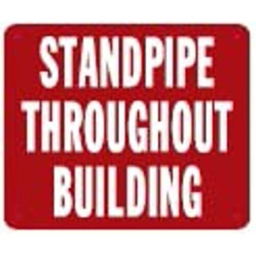 STANDPIPE THROUGHOUT BUILDING SIGN(10x12,RED,ALUMINUM) - HPDSIGNS.NYC