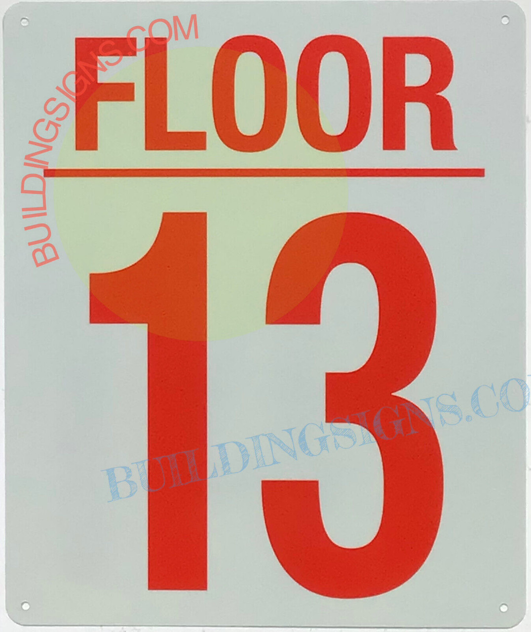 13 FLOOR SIGN (10x12,White,Aluminum) - HPDSIGNS.NYC