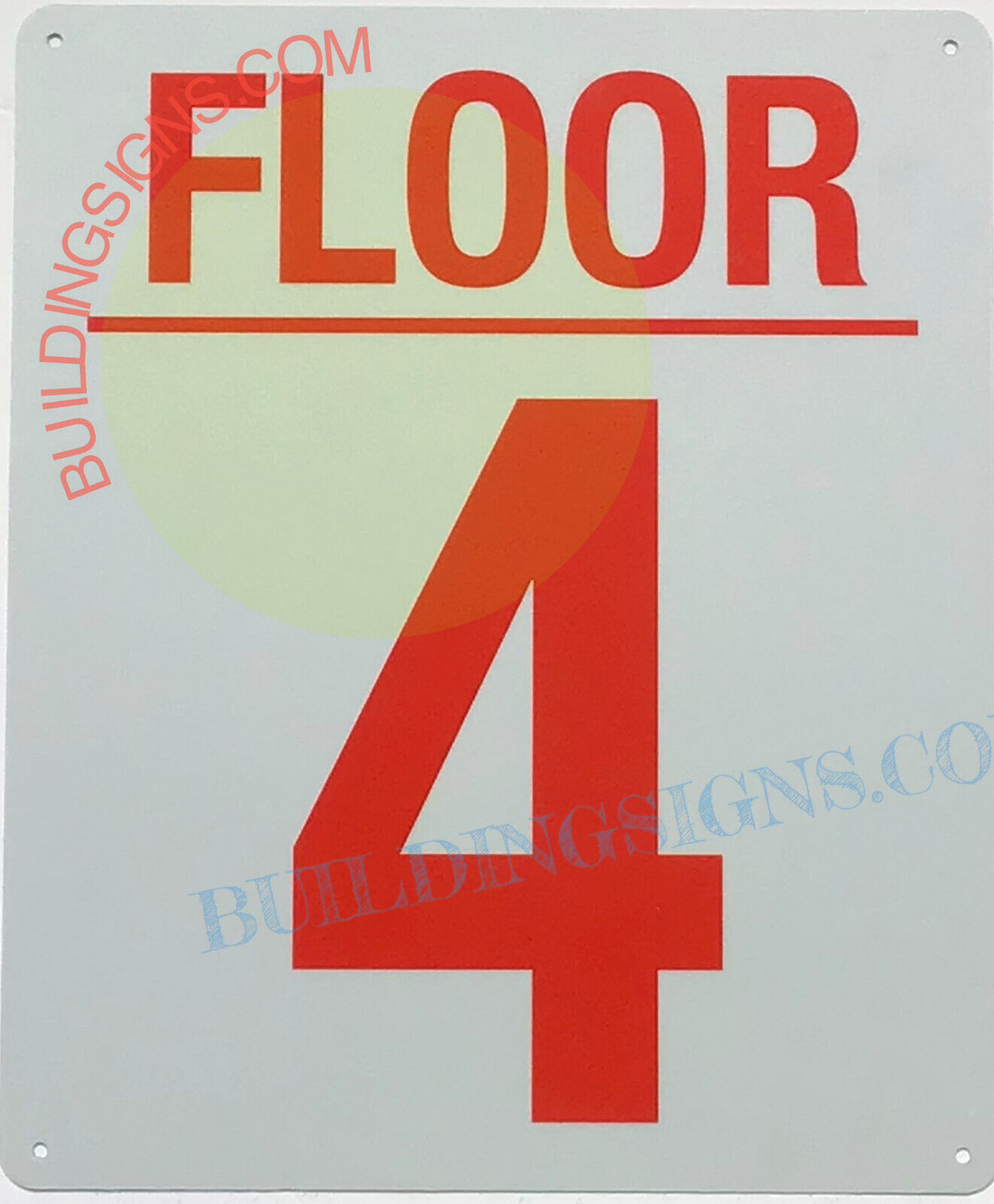4 FLOOR SIGN (10x12,White,Aluminum) - HPDSIGNS.NYC