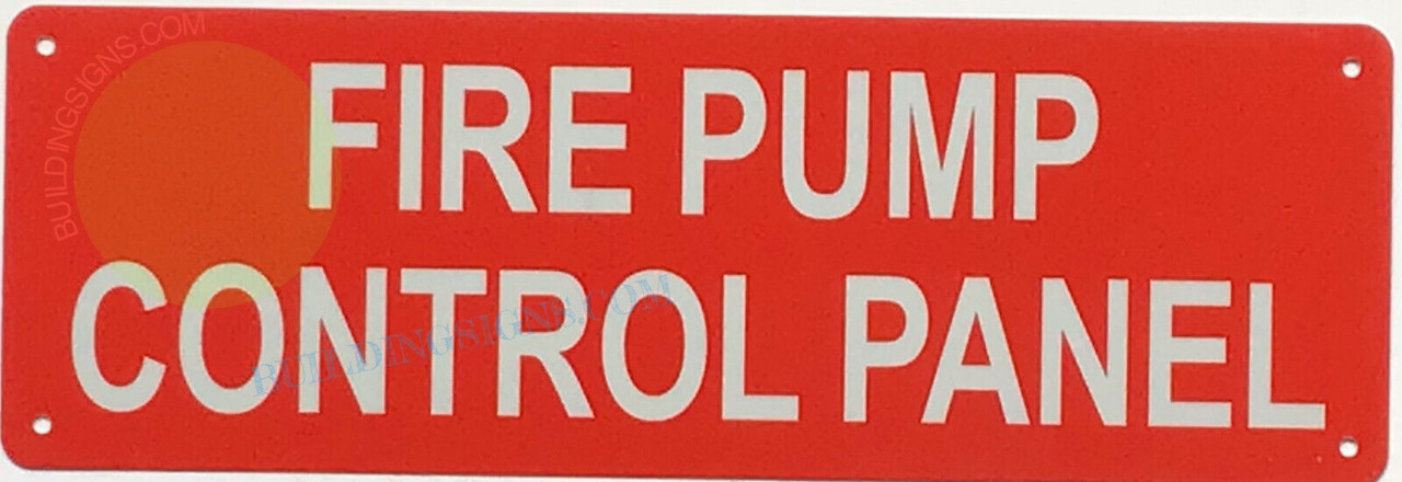 FIRE PUMP CONTROL PANEL SIGN (4X12,Red,Aluminum) - HPDSIGNS.NYC
