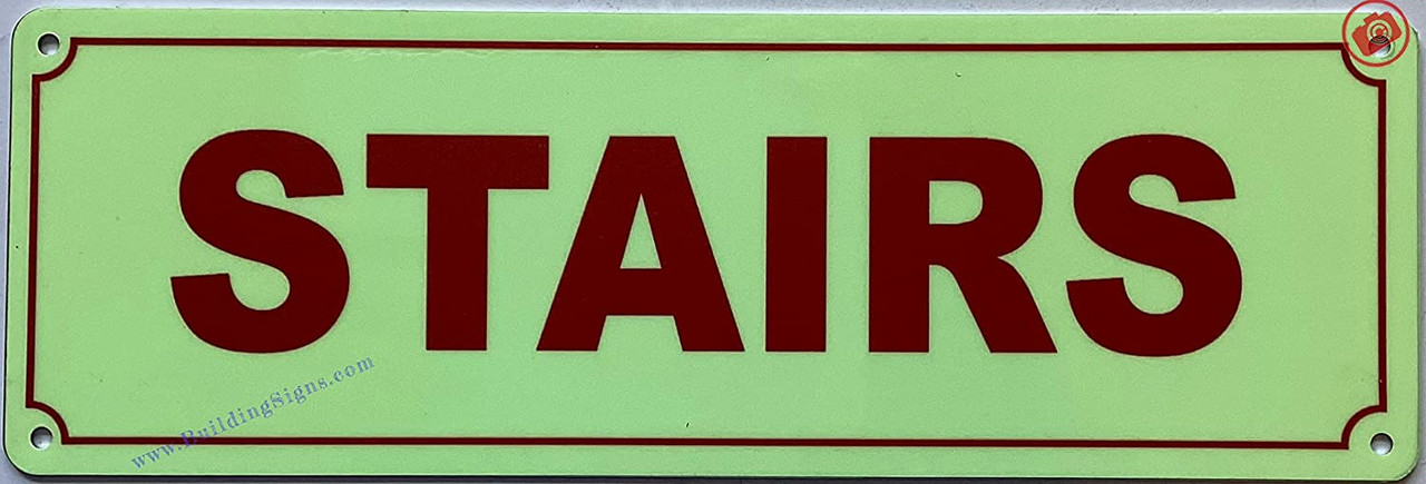Photoluminescent STAIRS SIGN/GLOW IN THE DARK STAIRS SIGN (ALUMINIUM ...