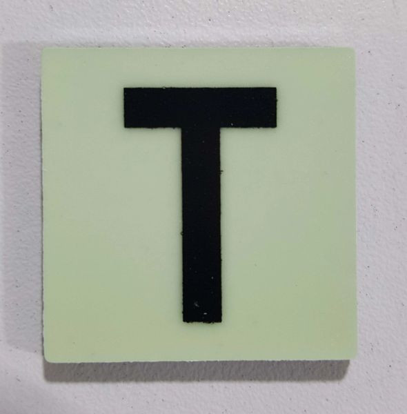 PHOTOLUMINESCENT DOOR NUMBER T SIGN (GLOW IN THE DARK HIGH INTENSITY ...