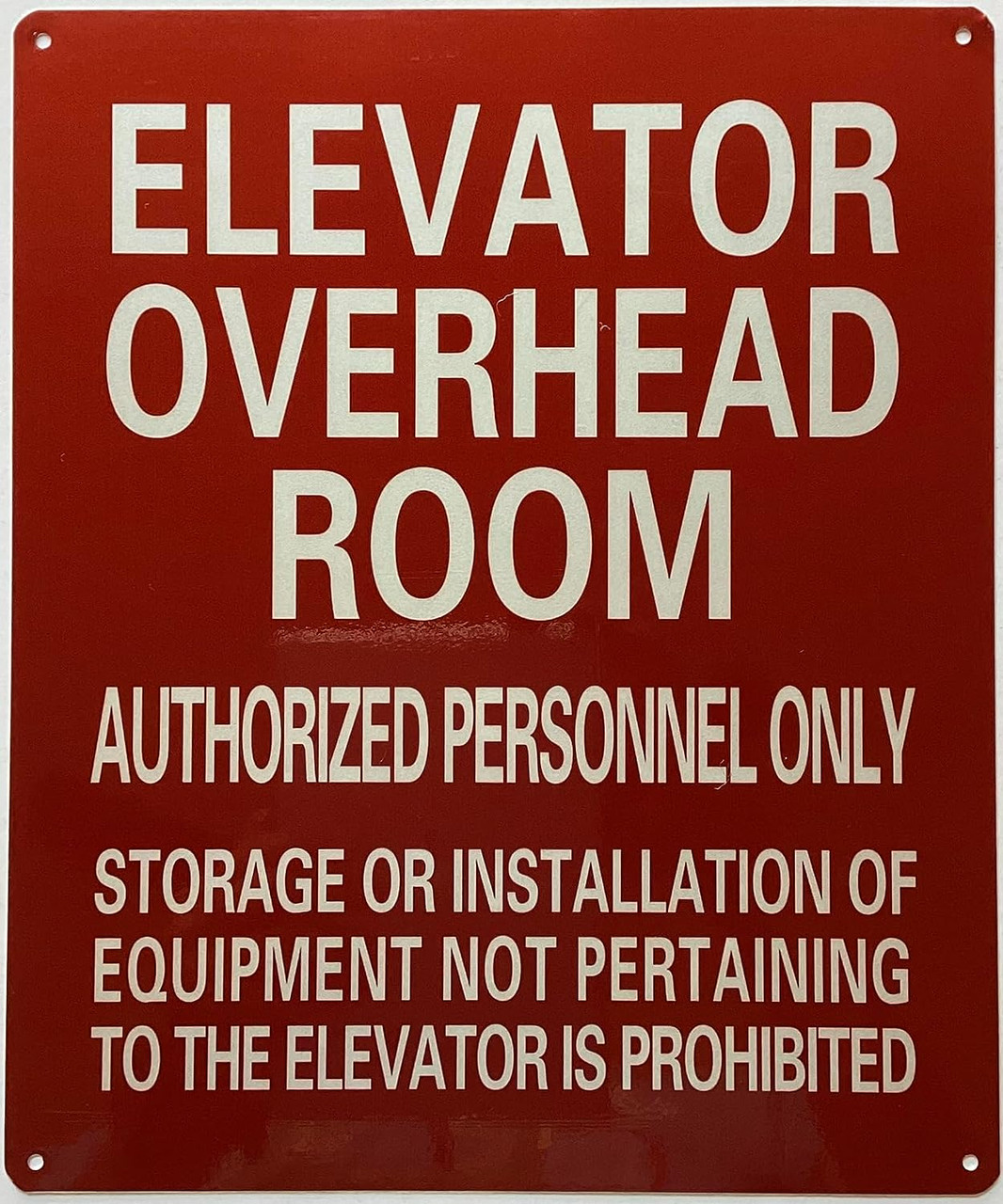 ELEVATOR OVERHEAD ROOM SIGN (RED,ALUMINIUM, REFLECTIVE. 12X10 INCH ...