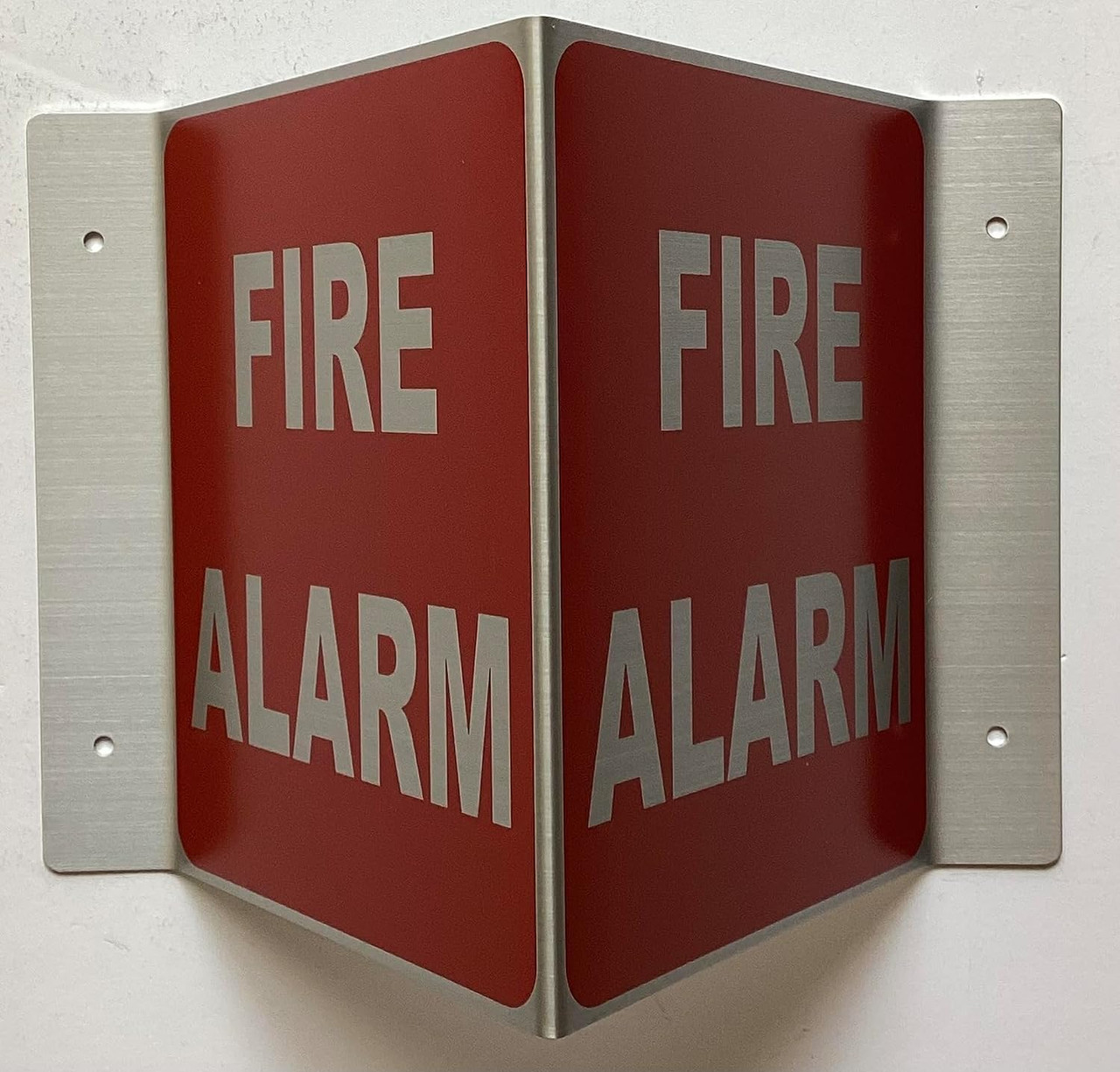 Corridor Fire alarm sign-Fire alarm Hallway sign (Aluminium,5x6 Silver ...