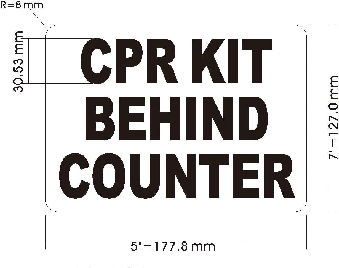 5 PACK - CPR KIT BEHING COUNTER Decal/STICKER (PVC STICKER, Size 5X7 ...
