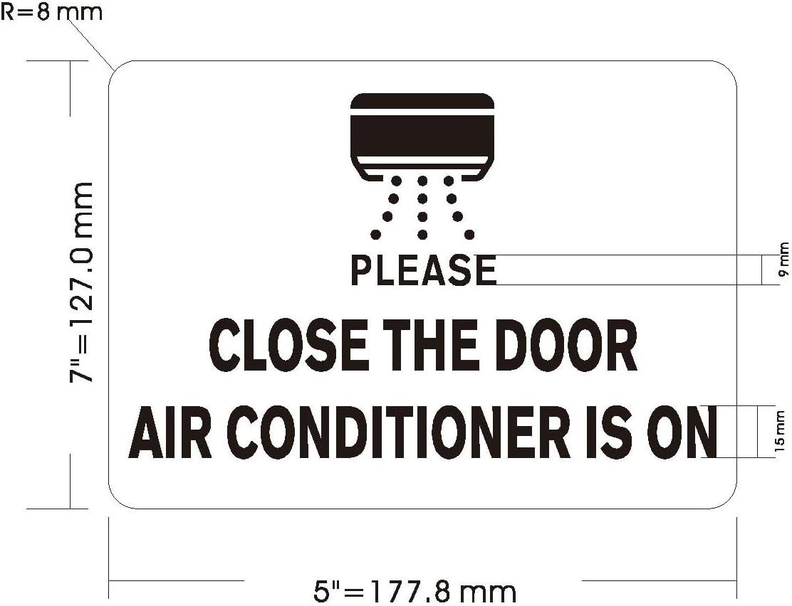 5 PACK - CLOSE THE DOOR AIR CONDITIONER IS ON DECAL/STICKER (PVC ...