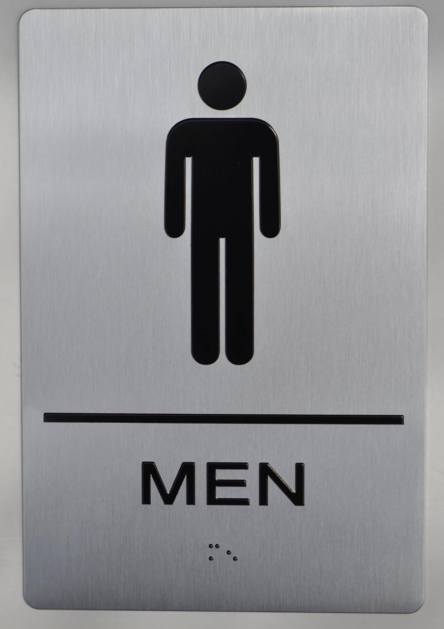 RESTROOM SIGN Tactile Graphics Grade 2 Braille Text with raised letters ...