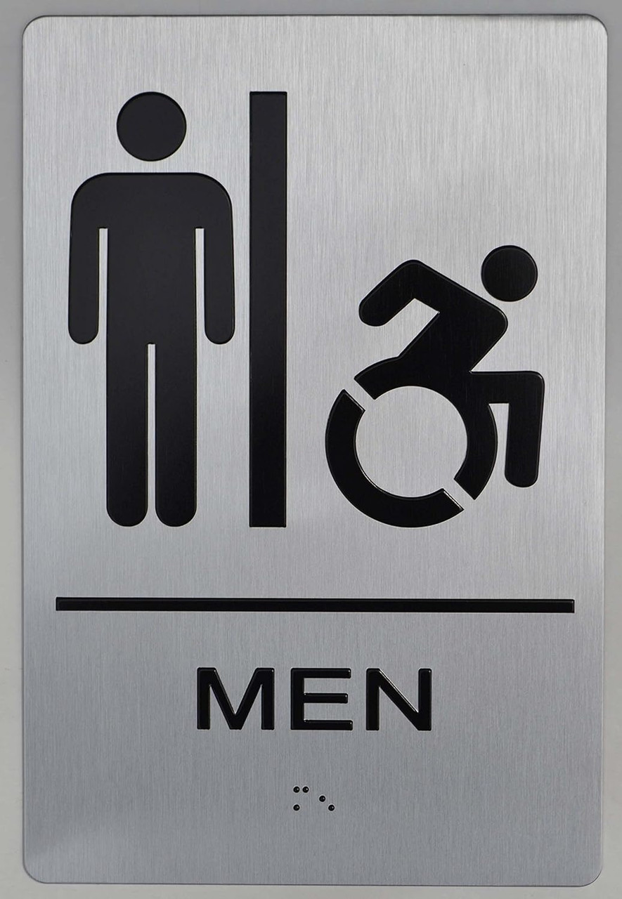 RESTROOM SIGN Tactile Graphics Grade 2 Braille Text with raised letters ...