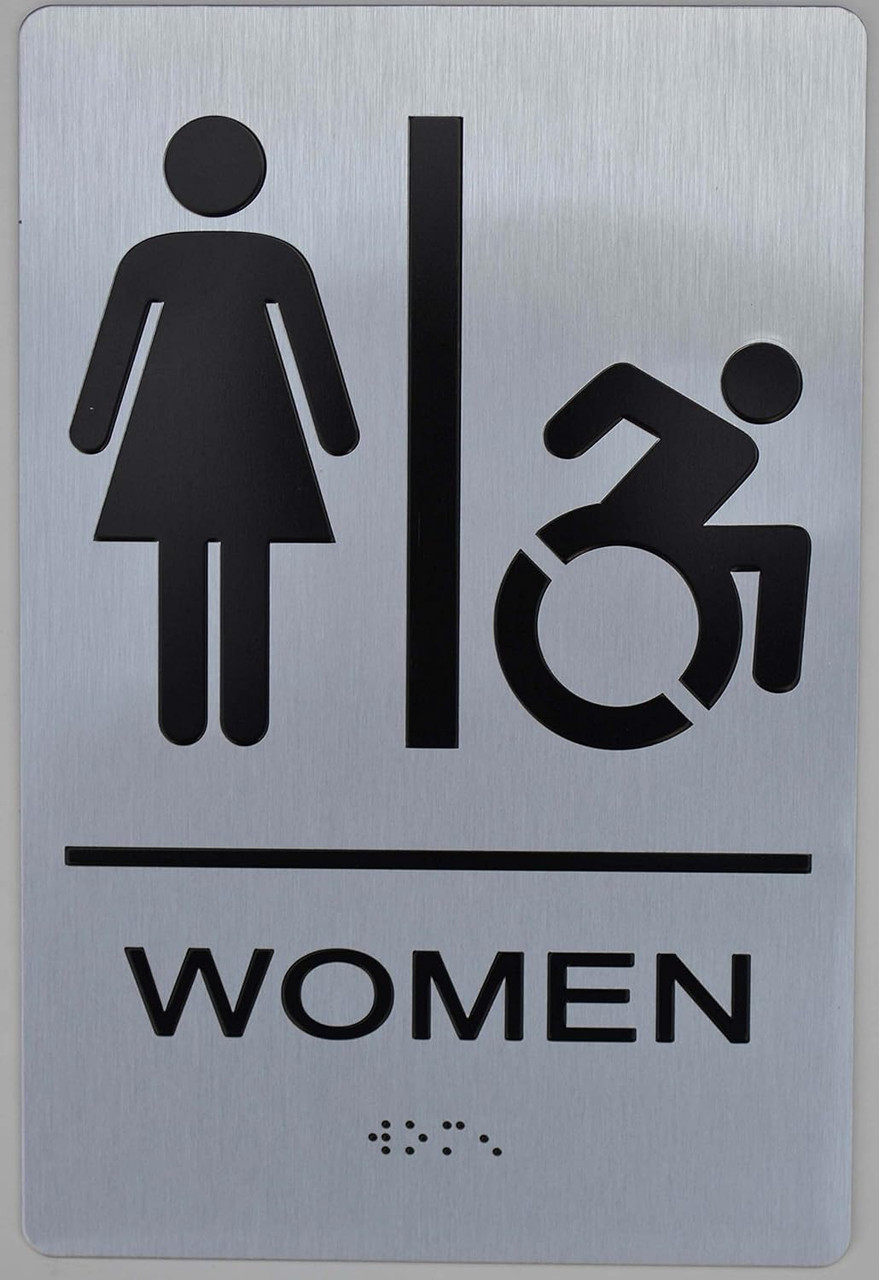RESTROOM SIGN Tactile Graphics Grade 2 Braille Text with raised letters ...