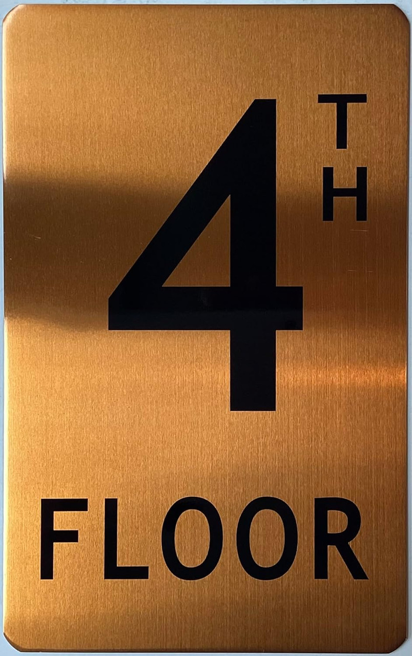 4th Floor sign (Gold color, aluminum, Size 5x8 inch)- The Gold Mountain ...