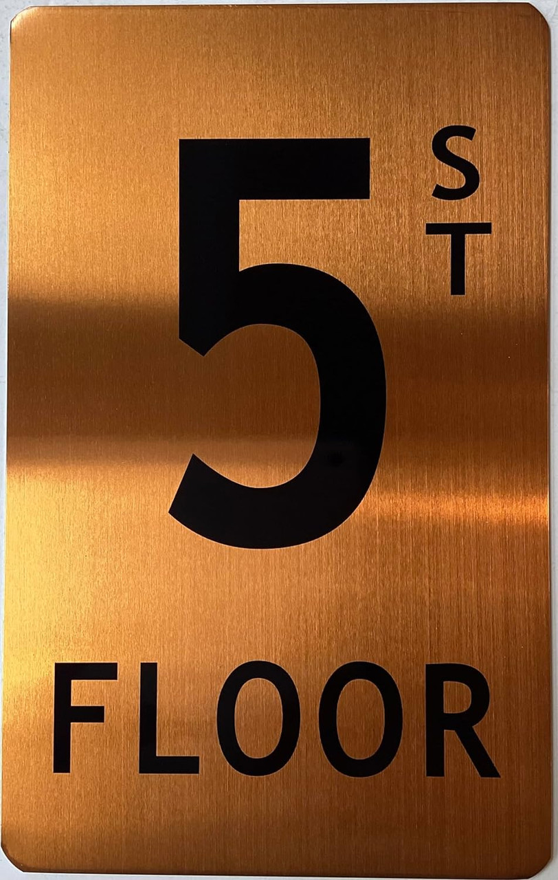 5th Floor sign (Gold color, aluminum, Size 5x8 inch)- The Gold Mountain ...