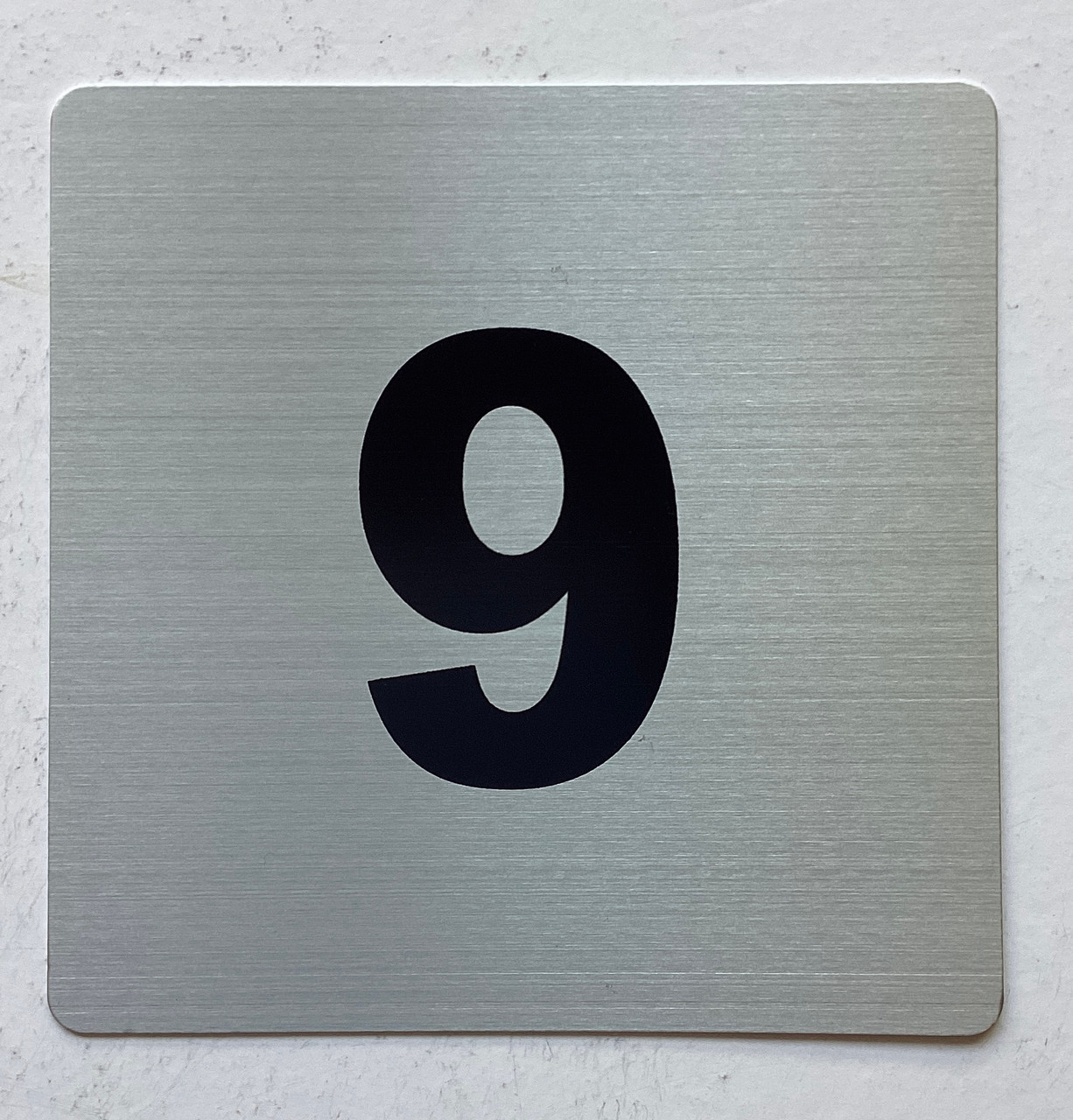 Apartment number 9 sign (4x4 inch, SILVER, double sided tape) - The ...