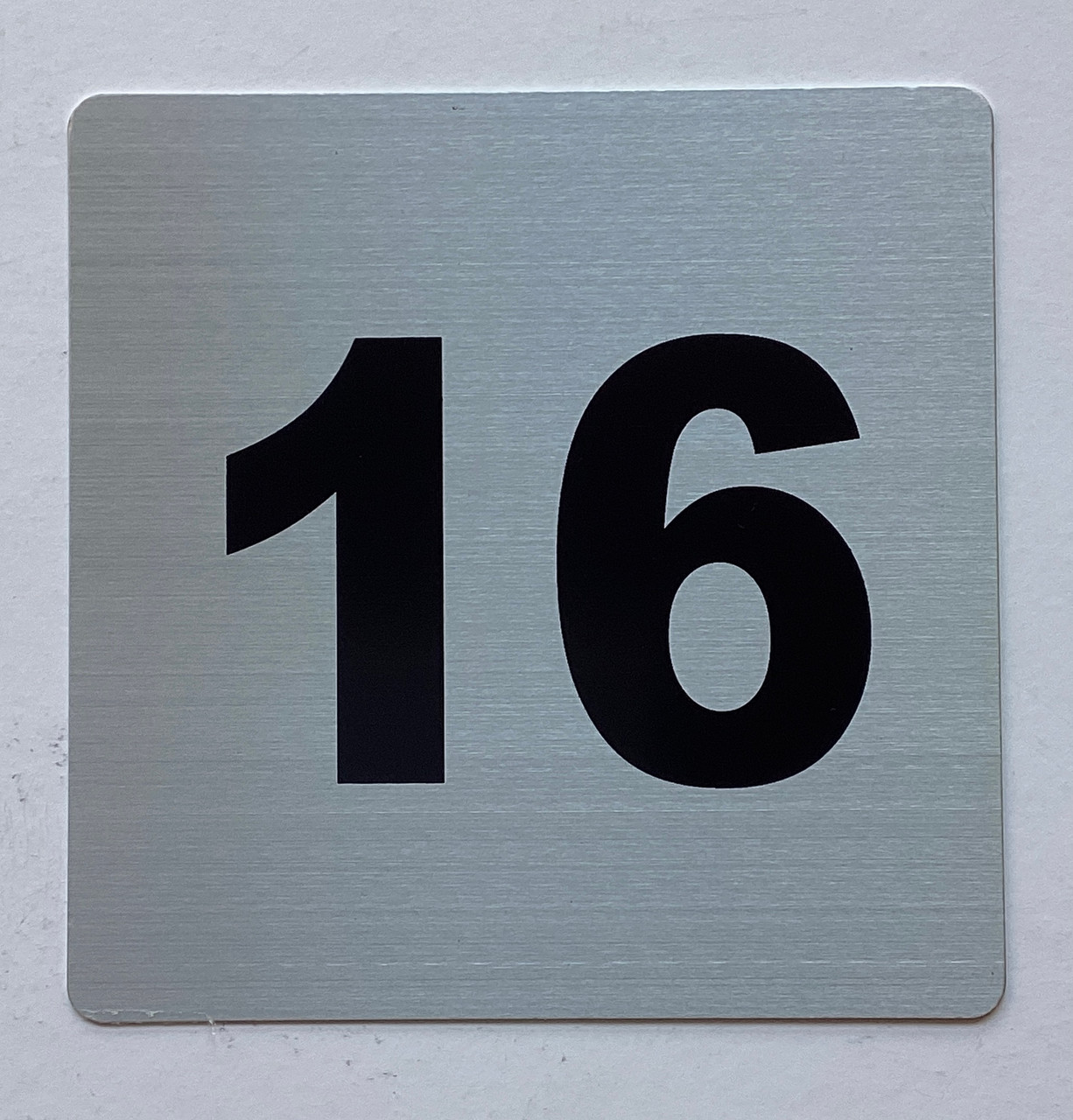 Apartment number 16 sign (4x4 inch, SILVER, double sided tape) - The ...