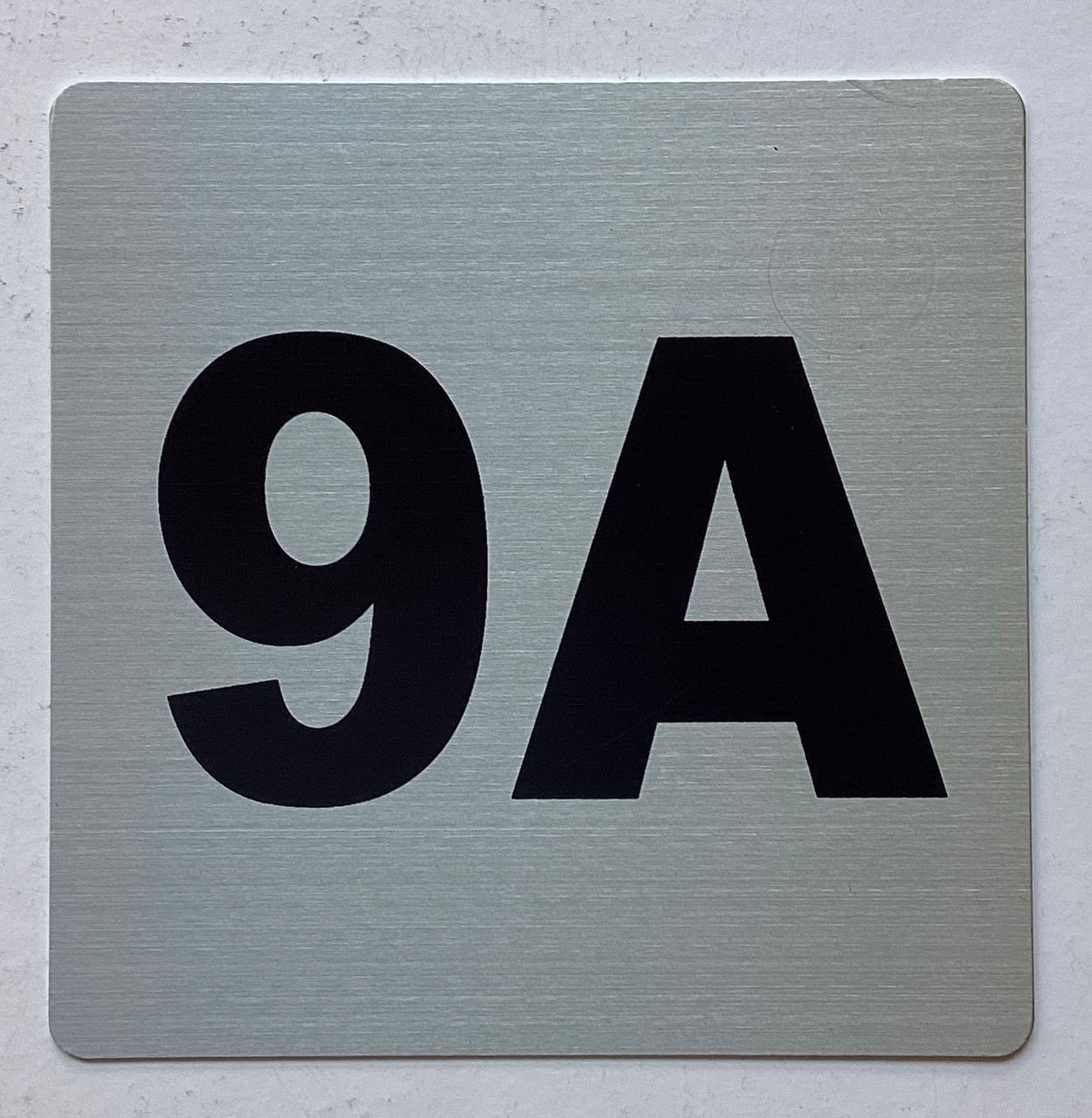 Apartment number 9A sign (4x4 inch, SILVER, double sided tape) - The ...