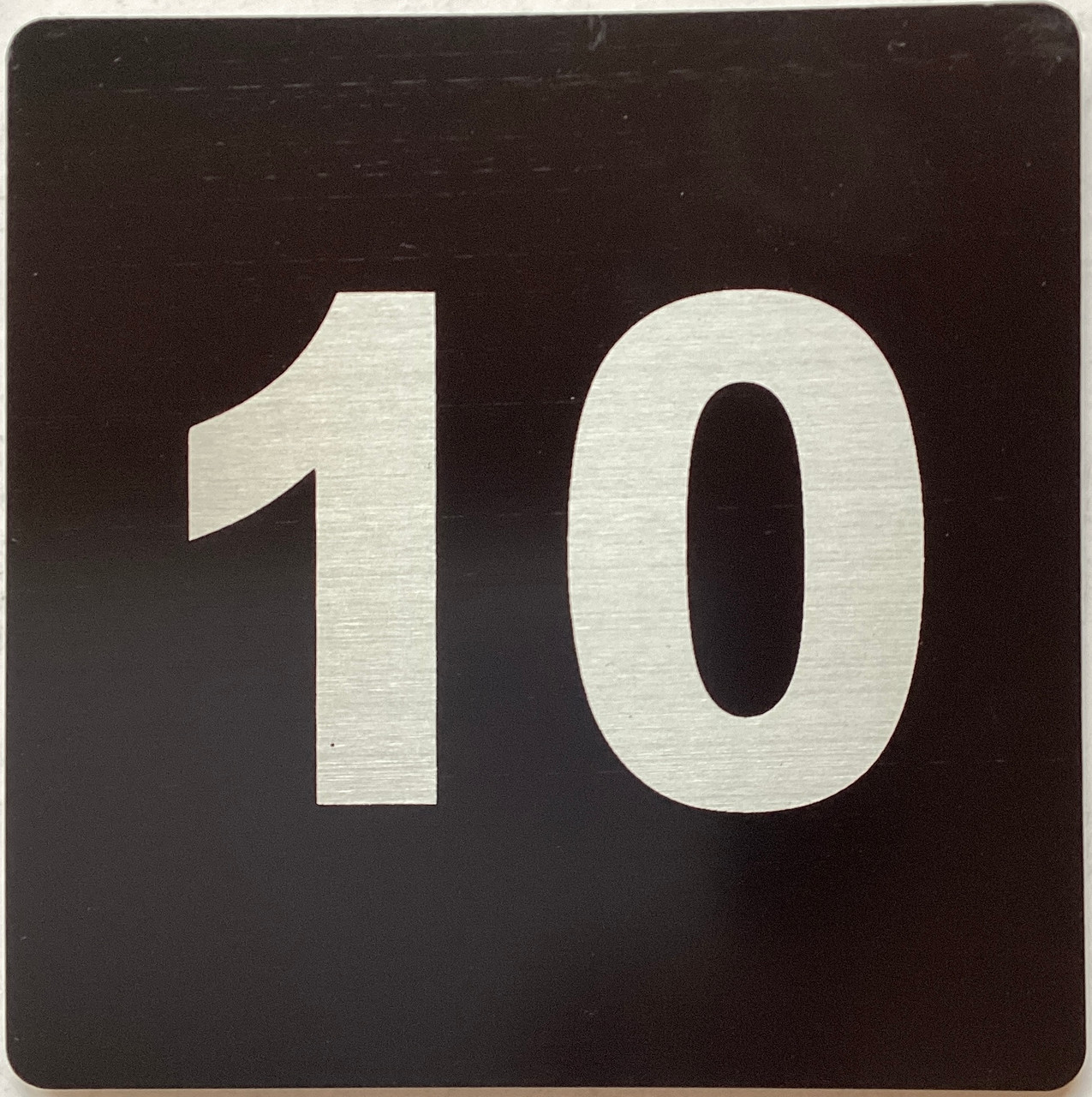 Apartment number 10 sign (4x4 inch, Black, double sided tape) - The ...