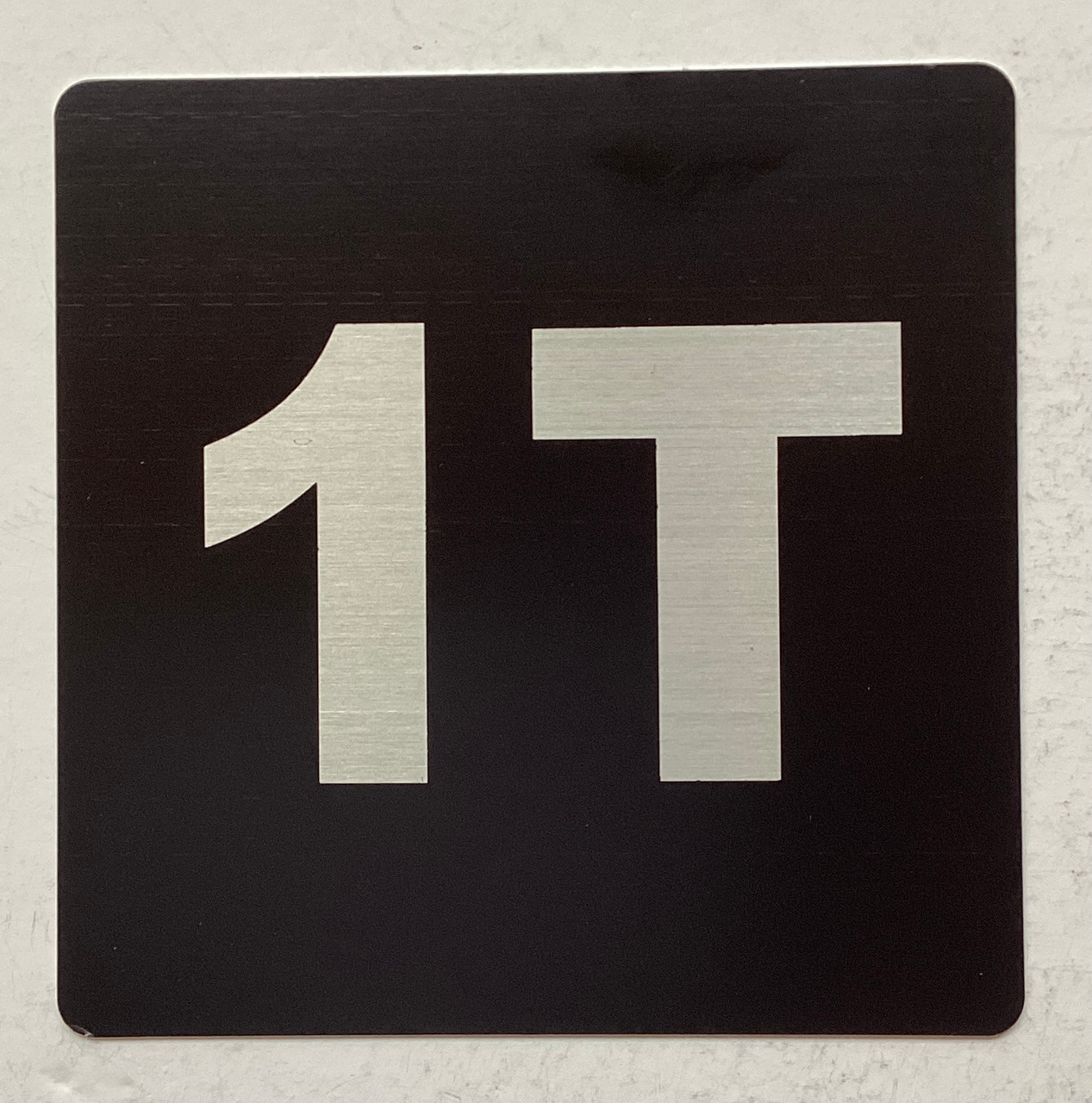 Apartment number 1T sign (4x4 inch, Black, double sided tape) - The ...