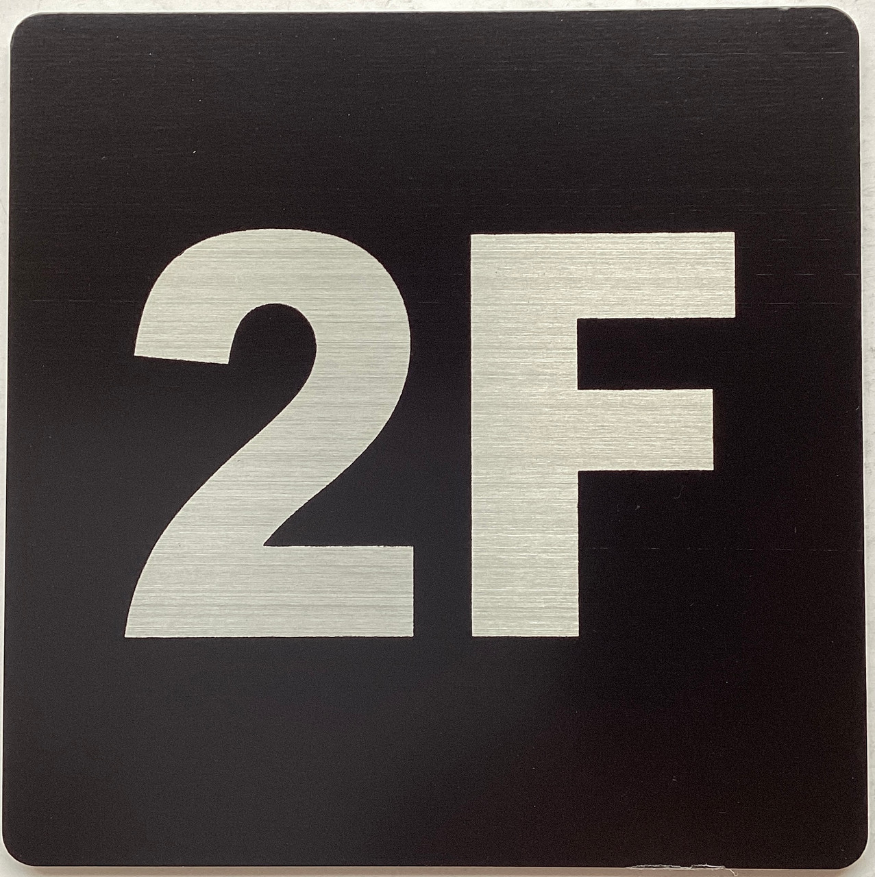 Apartment number 2F sign (4x4 inch, Black, double sided tape) - The ...