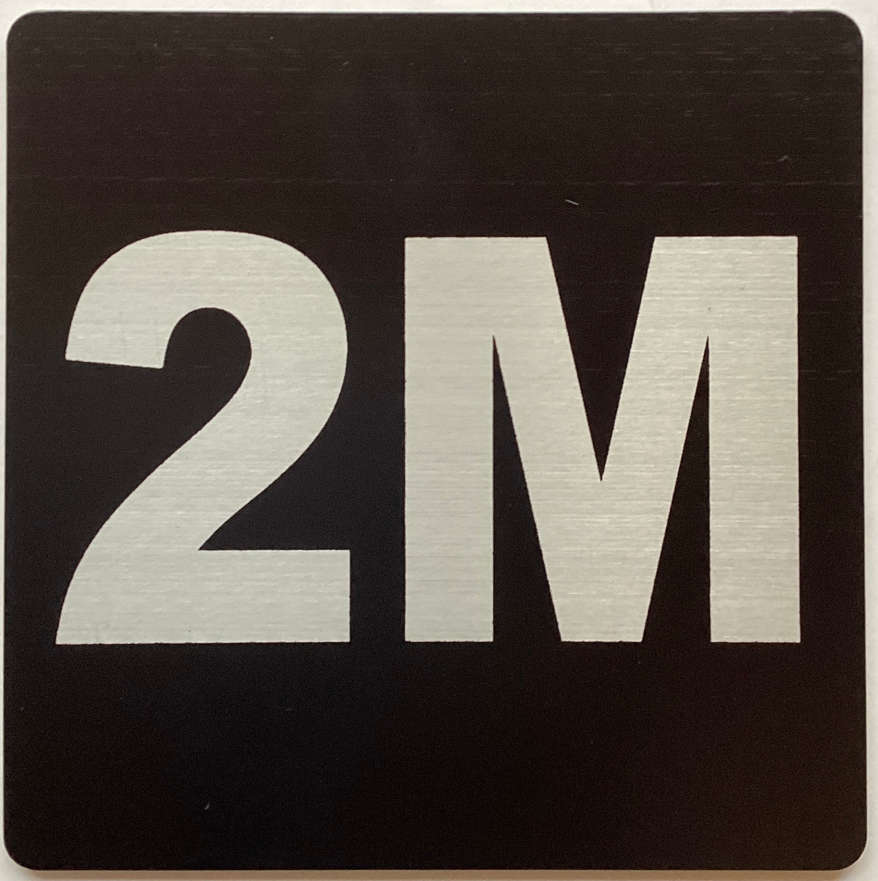 Apartment number 2M sign (4x4 inch, Black, double sided tape) - The ...