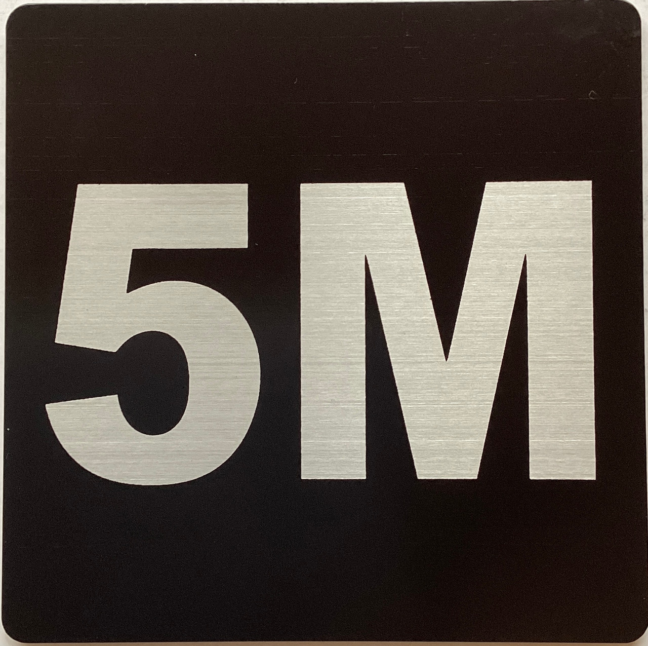 Apartment number 5M sign (4x4 inch, Black, double sided tape) - The ...