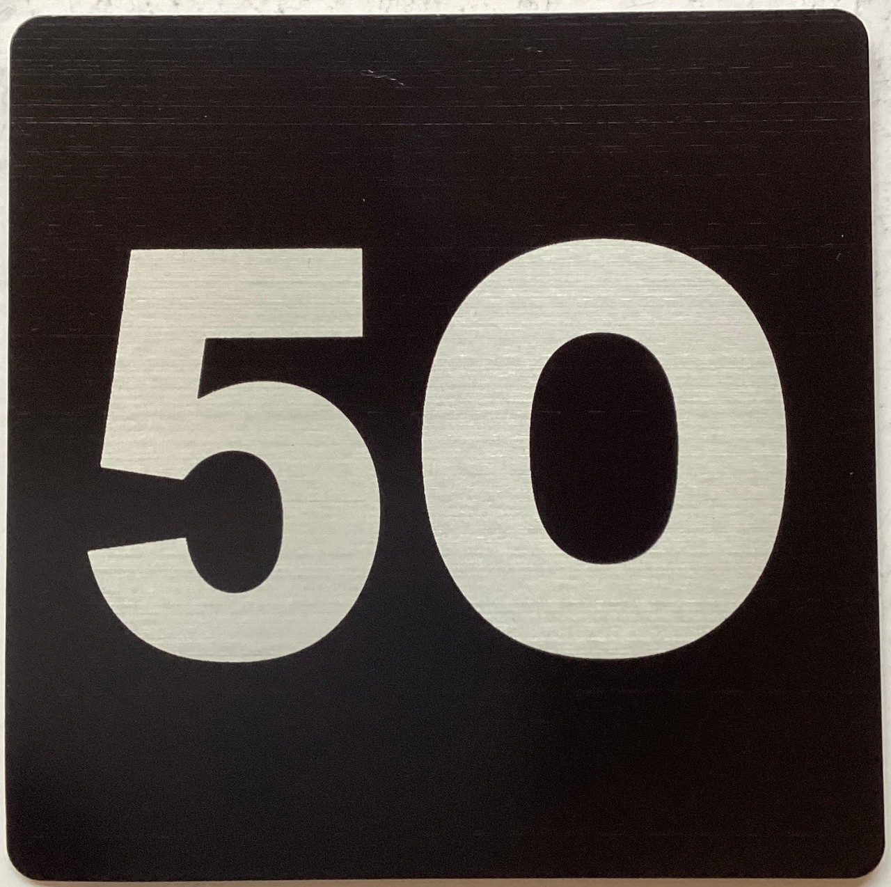 Apartment number 5O sign (4x4 inch, Black, double sided tape) - The ...