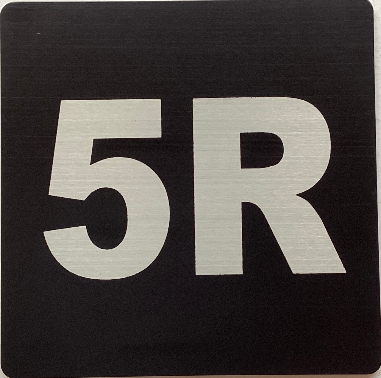 Apartment number 5R sign (4x4 inch, Black, double sided tape) - The ...