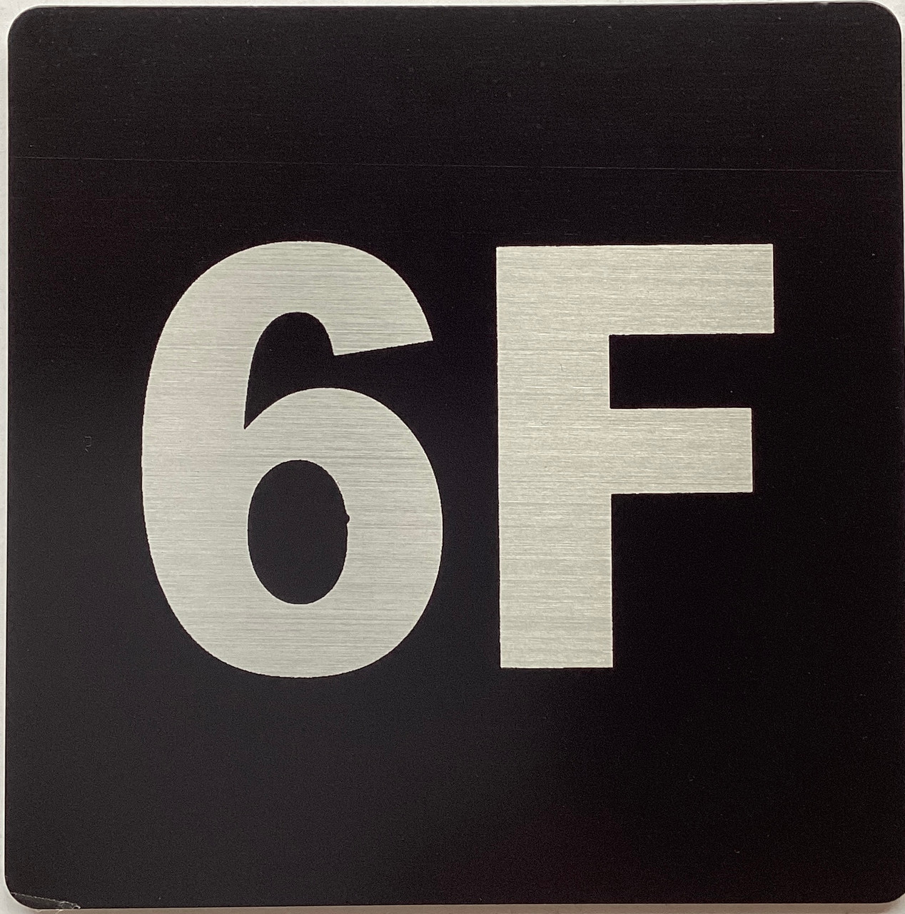 Apartment number 6F sign (4x4 inch, Black, double sided tape) - The ...