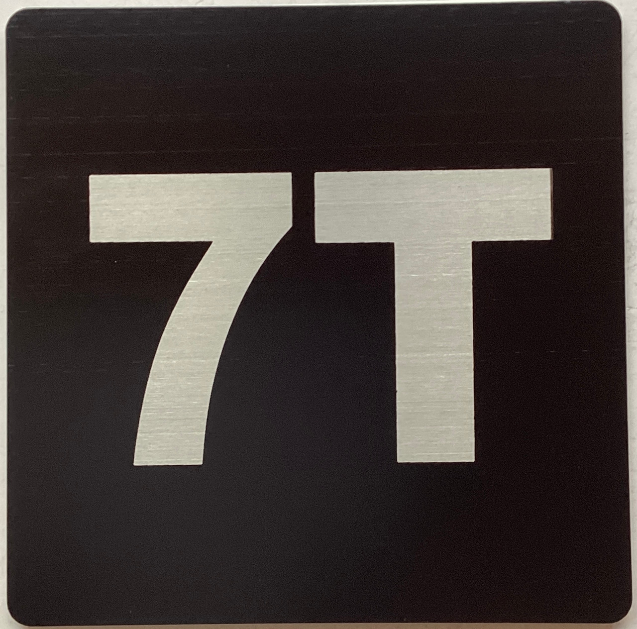 Apartment number 7T sign (4x4 inch, Black, double sided tape) - The ...