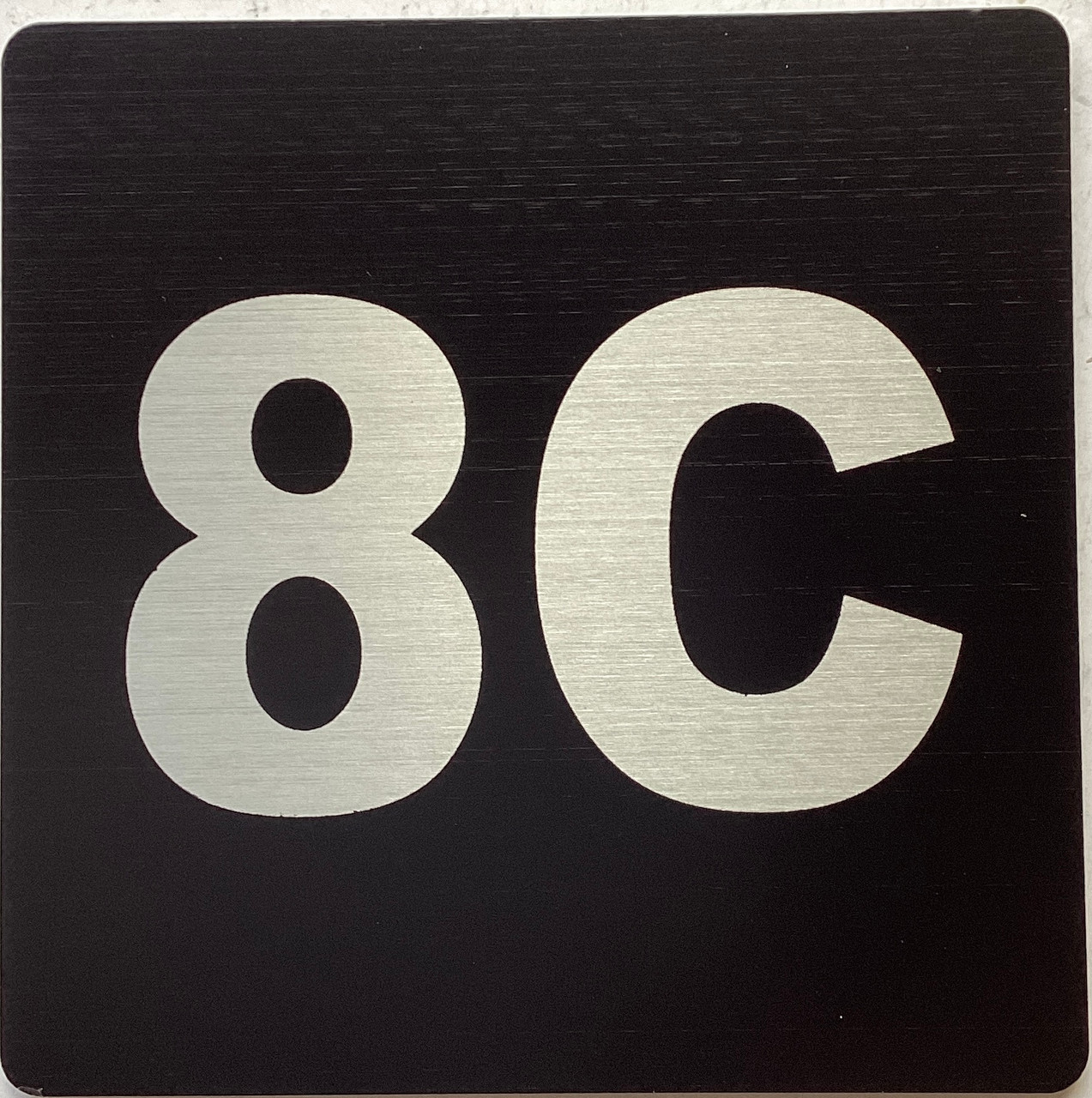 Apartment number 8C sign (4x4 inch, Black, double sided tape) - The ...