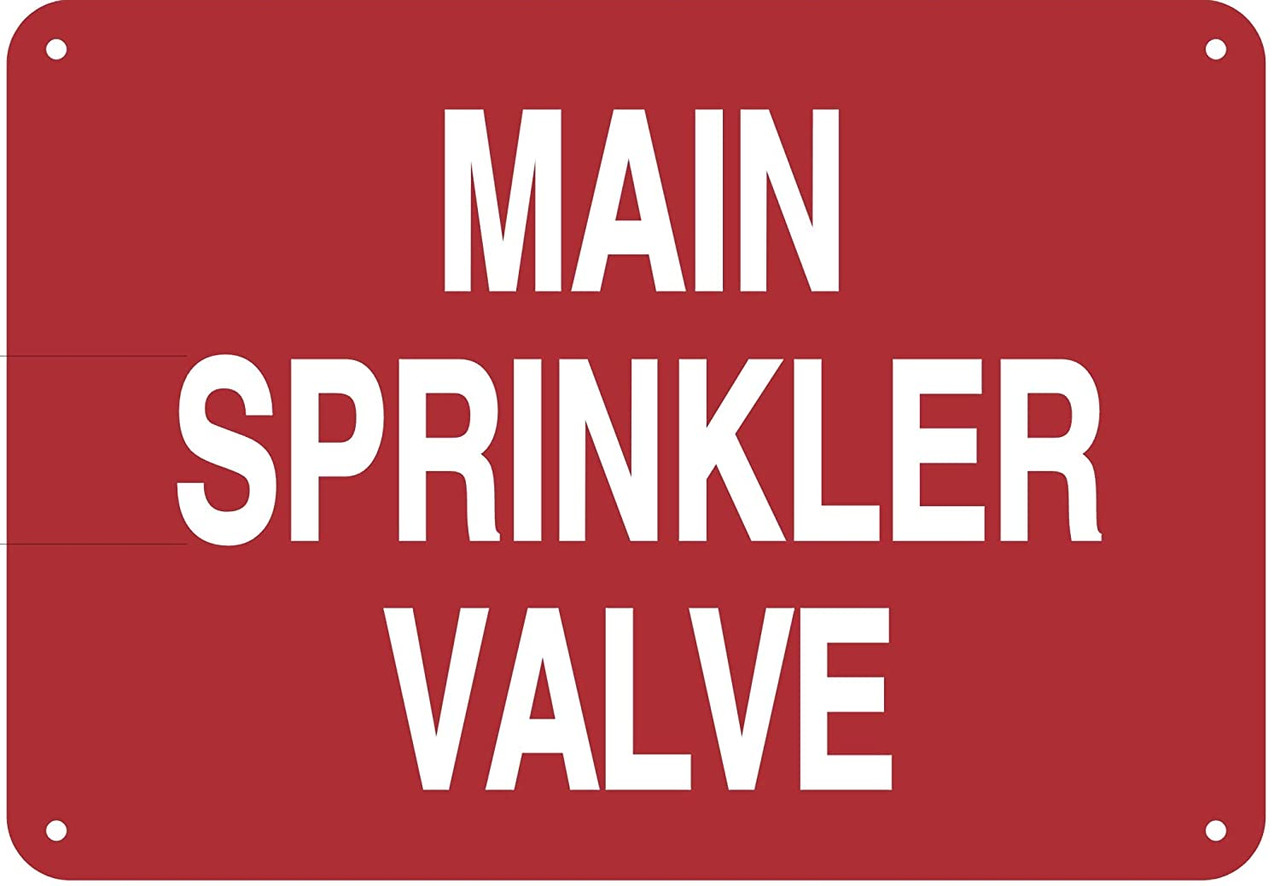 Main Sprinkler Valve Sign