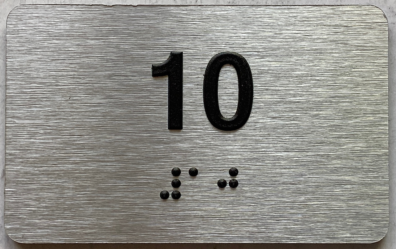 Apartment number 10 sign -Unit Number 10 sign / Suite 10 sign ( silver ...