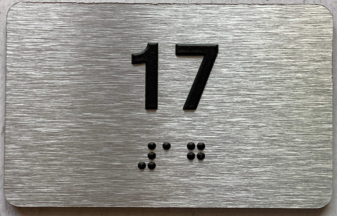 Apartment number 17 sign -Unit Number 17 sign / Suite 17 sign ( silver ...