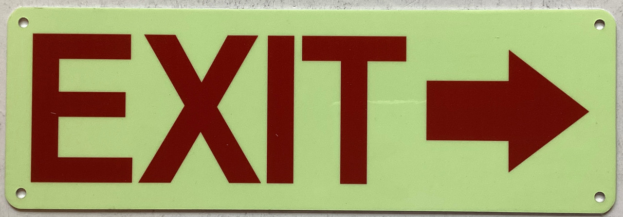 EXIT RIGHT ARROW SIGN, 4X12 GID