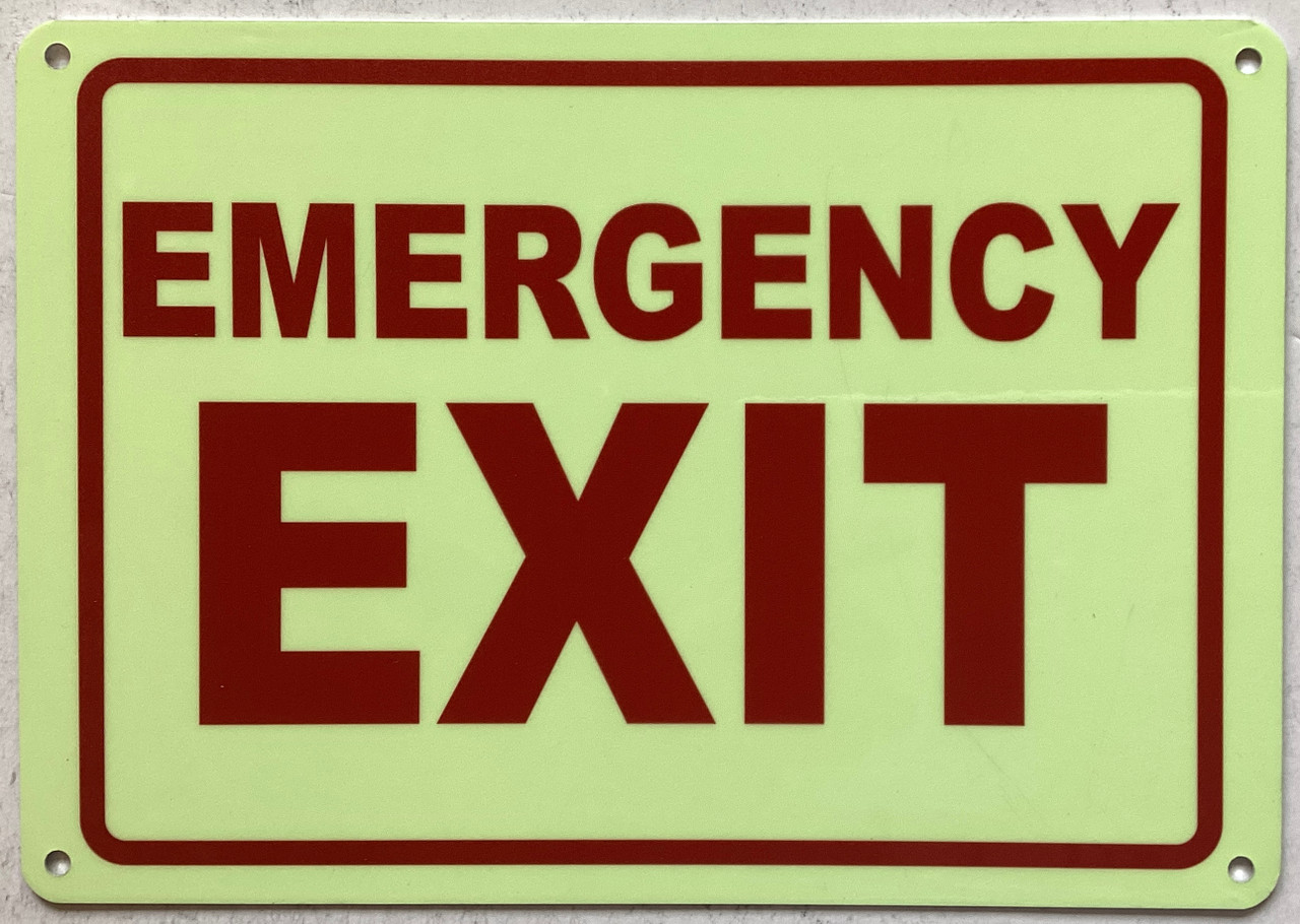 EMERGENCY EXIT SIGN, 7X10 GID