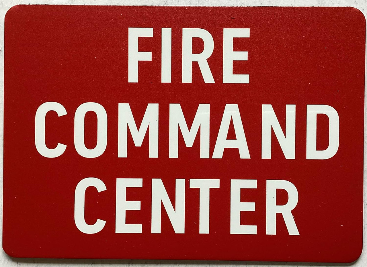 FIRE COMMAND CENTER SIGN (Red, SIZE 5x7 inch, DOUBLE SIDED TAPE ...