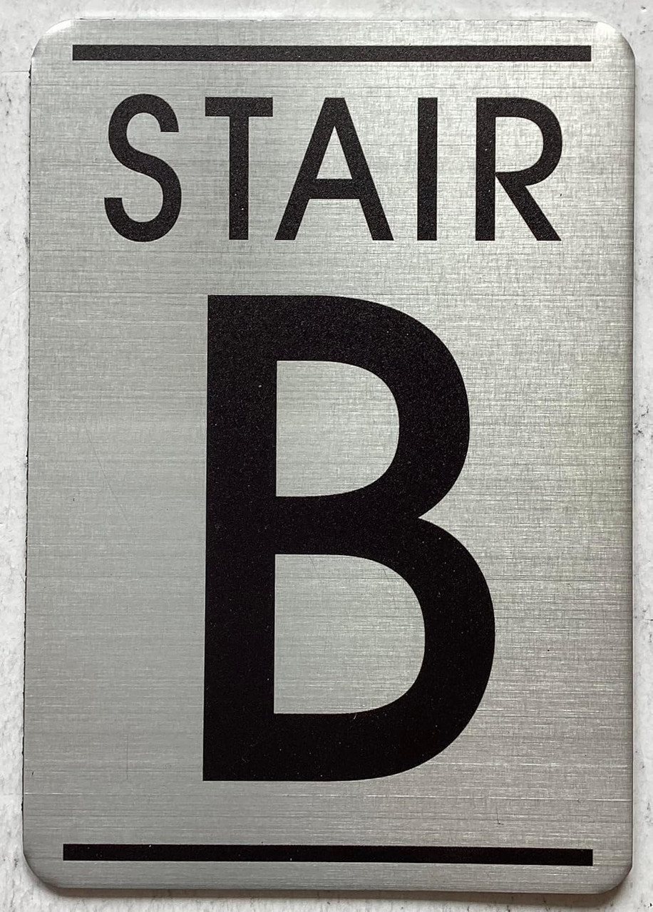Stair number SIGN, SILVER, SIZE 4x5.75 inch, DOUBLE SIDED TAPE ...