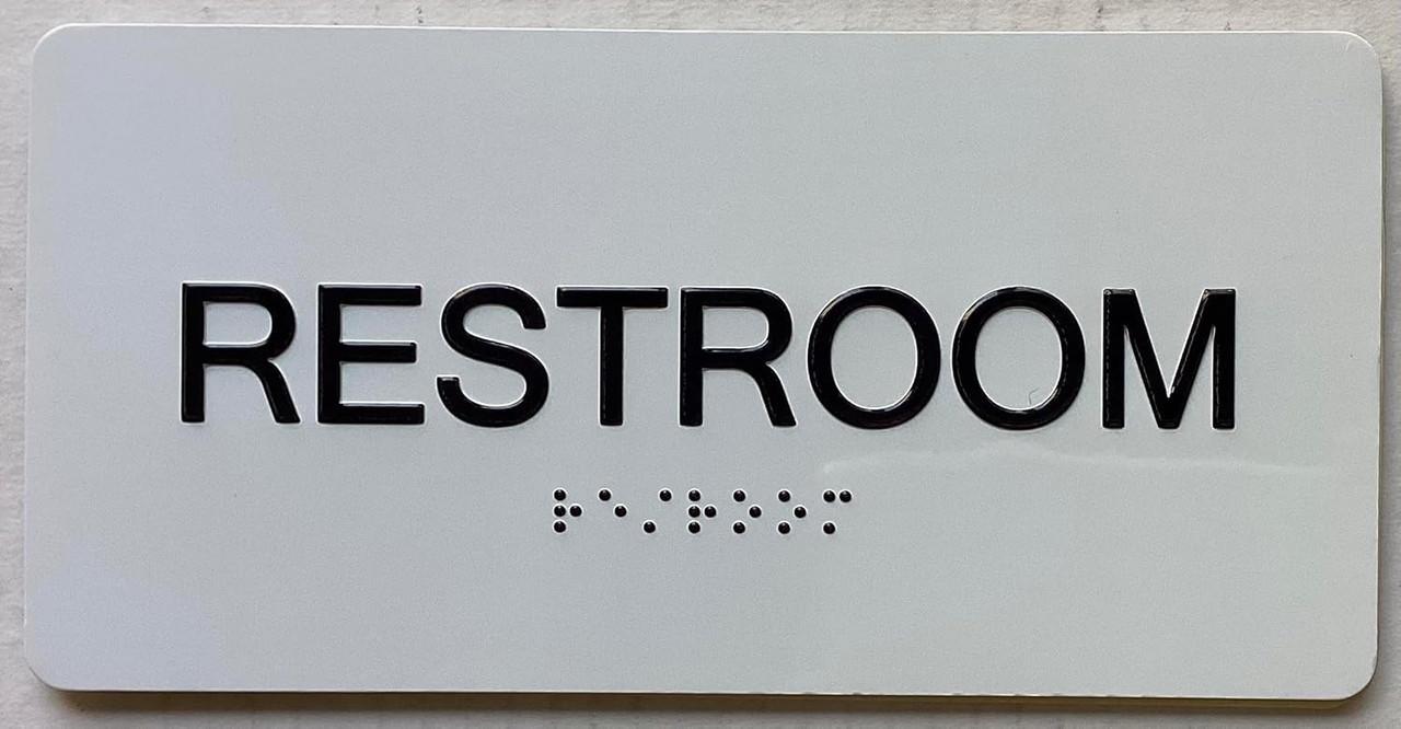 Restroom sign with Raised letters/Image & Grade 2 Braille - Includes ...