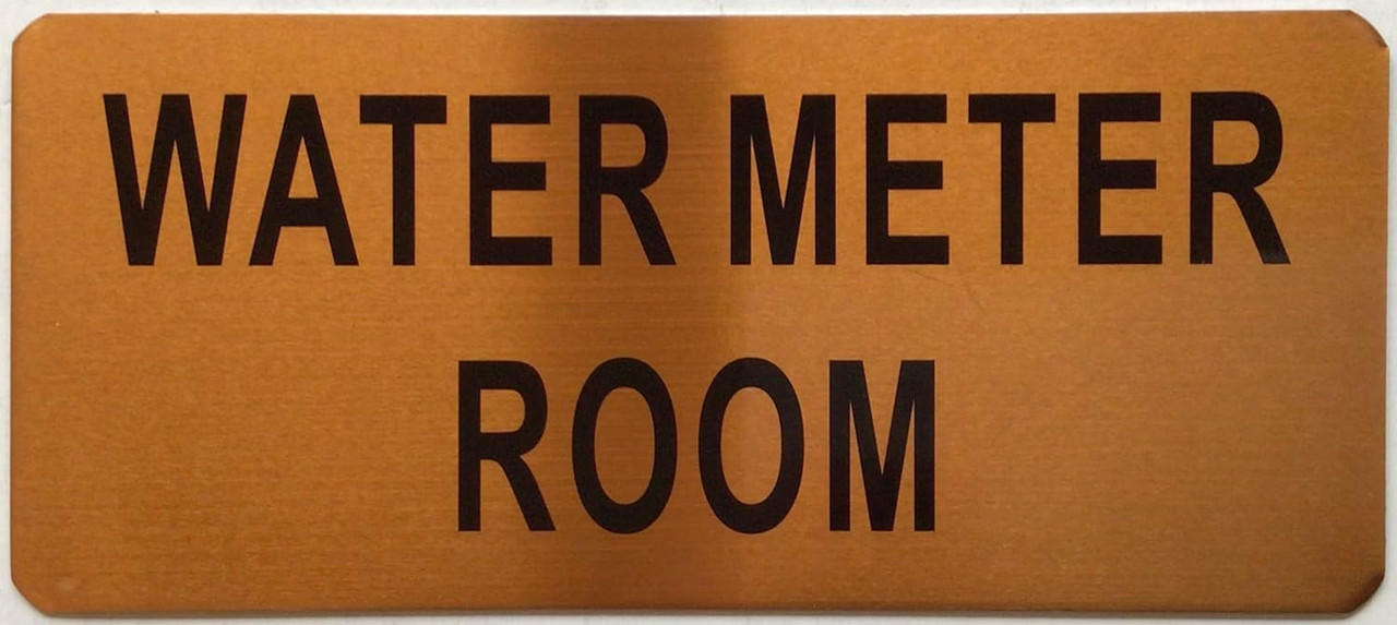 WATER METER ROOM SIGN (Gold color, aluminum, Size 3.5X8 inch)- The Gold ...