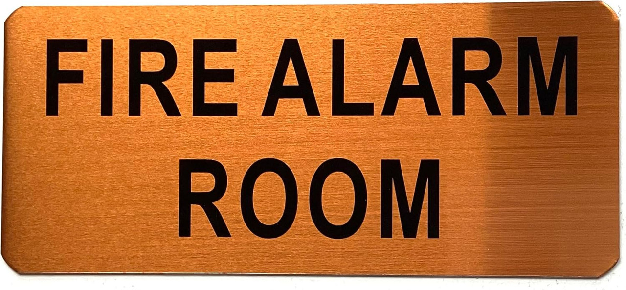 FIRE ALARM ROOM SIGN (Gold color, aluminum, Size 3.5X8 inch)- The Gold ...