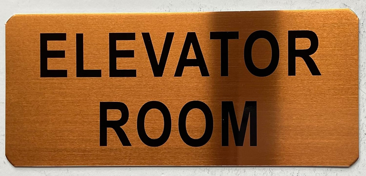 ELEVATOR ROOM SIGN (Gold color, aluminum, Size 3.5X8 inch)- The Gold ...