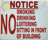 DO NOT SIT ON Steps in Front of Building Sign