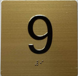 9TH FLOOR Elevator Jamb Plate sign With Braille and raised number ...